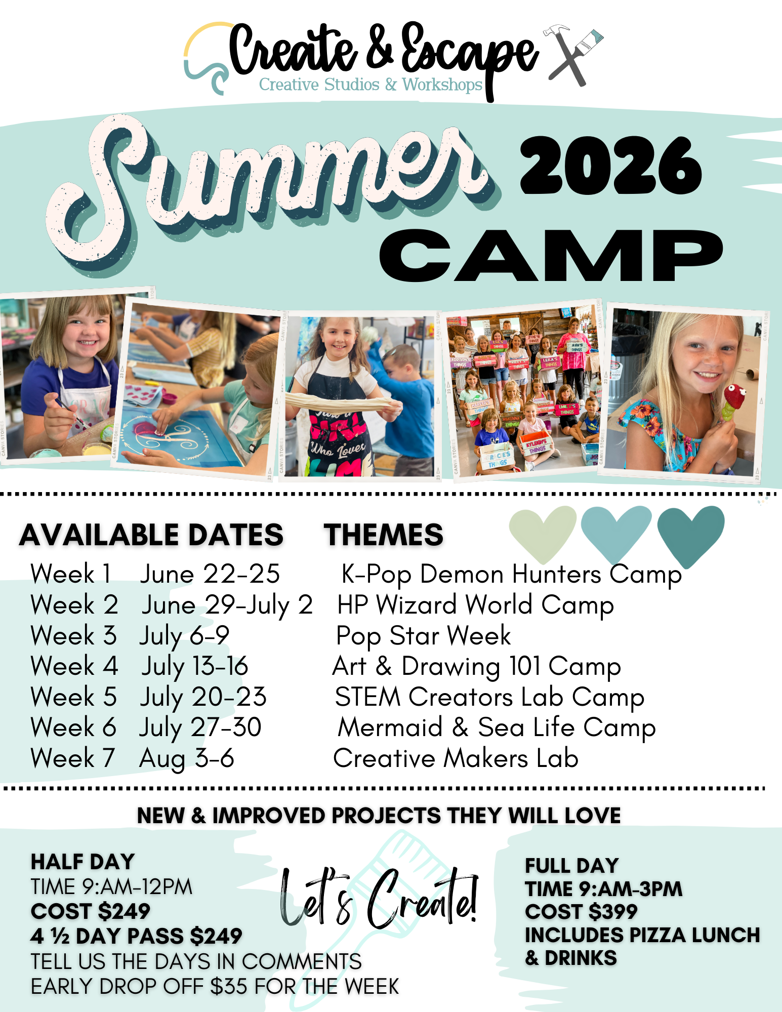 Kids Summer Programs 2026 | Summer Programs – Create & Escape Creative ...