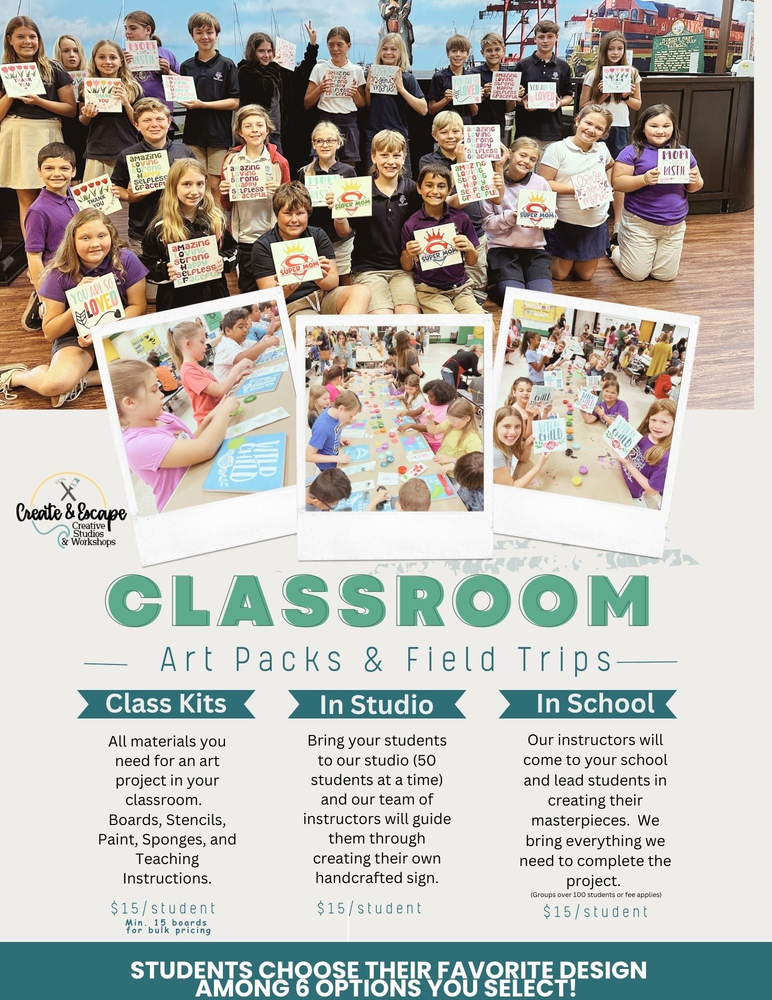 Classroom kits & field trips – Create & Escape Creative Studio / DIY ...