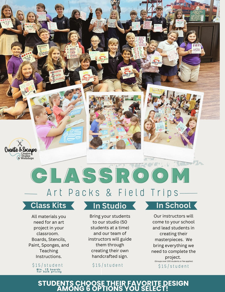Classroom kits & field trips – Create & Escape Creative Studio / DIY ...