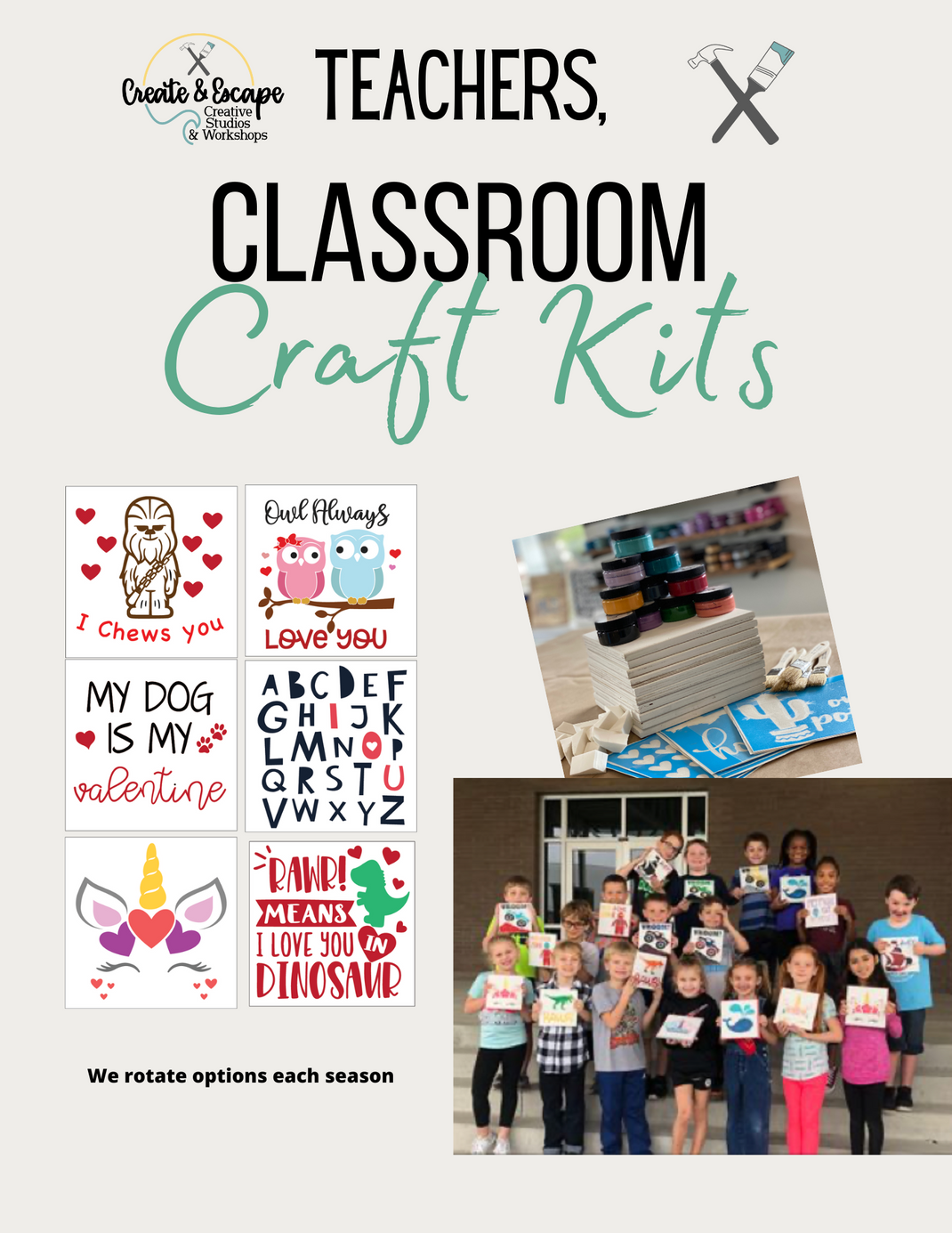 Classroom kits & field trips – Create & Escape Creative Studio / DIY ...