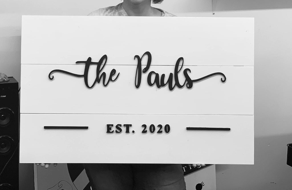 Simple [LAST NAME] Est [DATE] - 3D Wood | Design #201 – Create & Escape ...