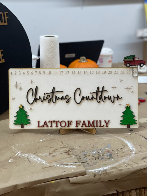 Christmas Countdown with Truck | Design #140045 – Create & Escape Creative Studio / DIY Workshops
